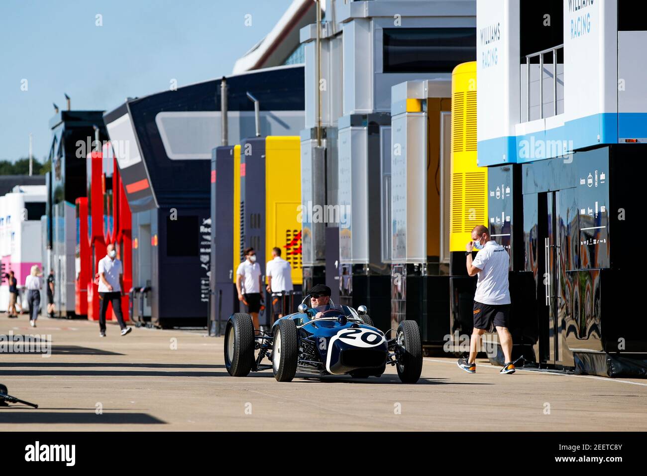 An old F1 car going through the paddock during the Emirates Formula 1 ...
