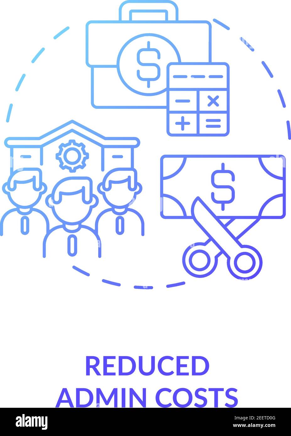 Reduced admin costs concept icon Stock Vector Image & Art - Alamy
