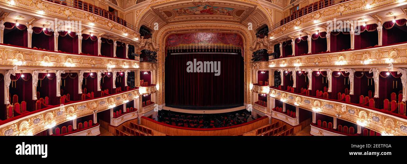 Lviv, Ukraine - February 16, 2021: Lviv opera house interior Stock ...