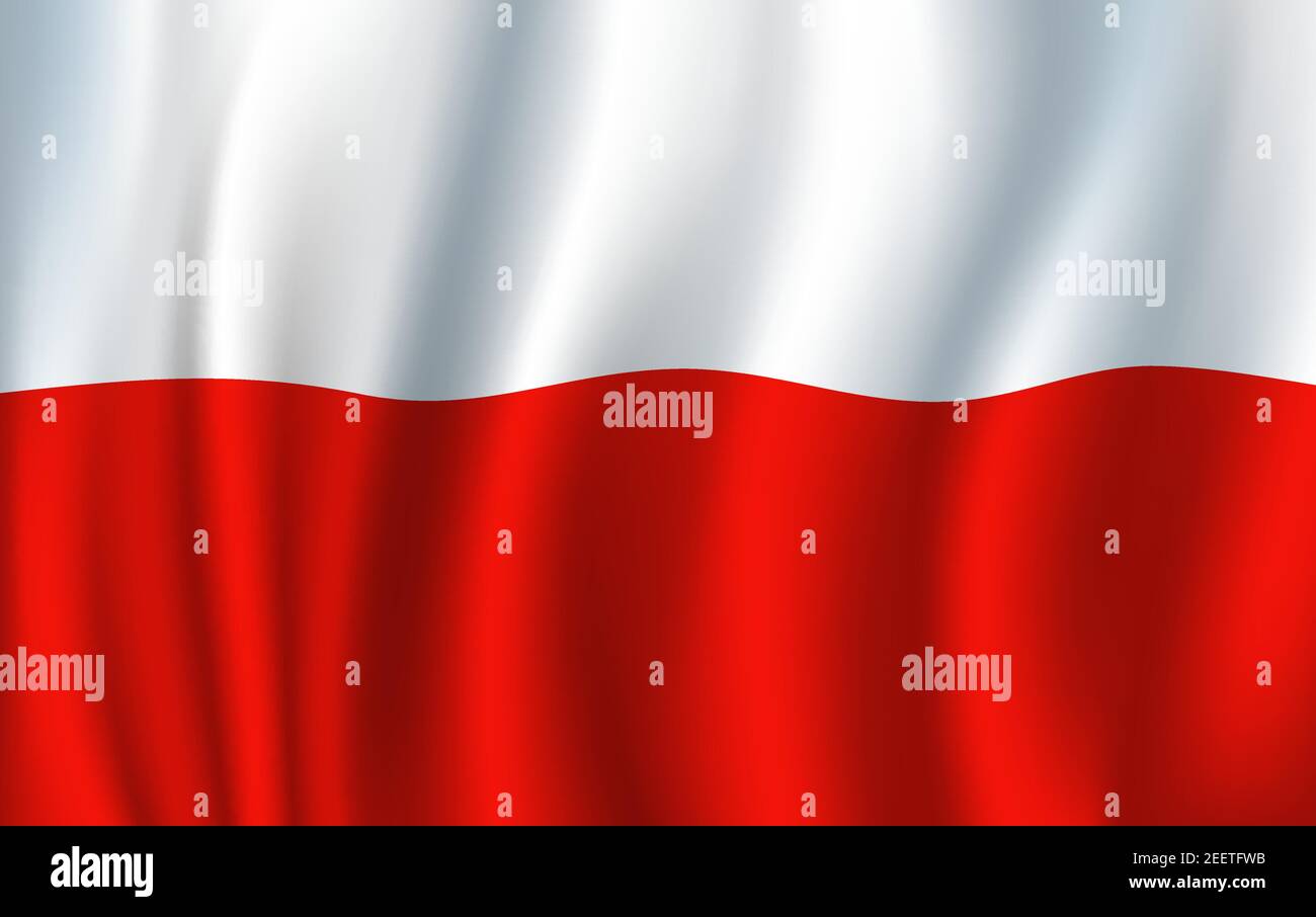Poland flag 3D background. Polish republic European country official ...