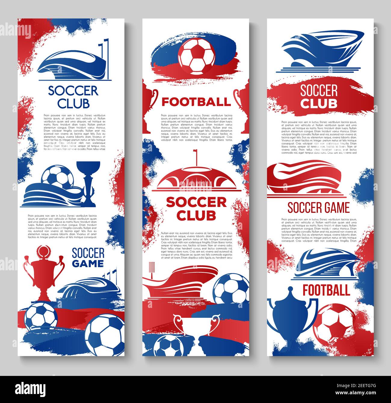 Soccer stadium or football sport arena banners design template for fan ...