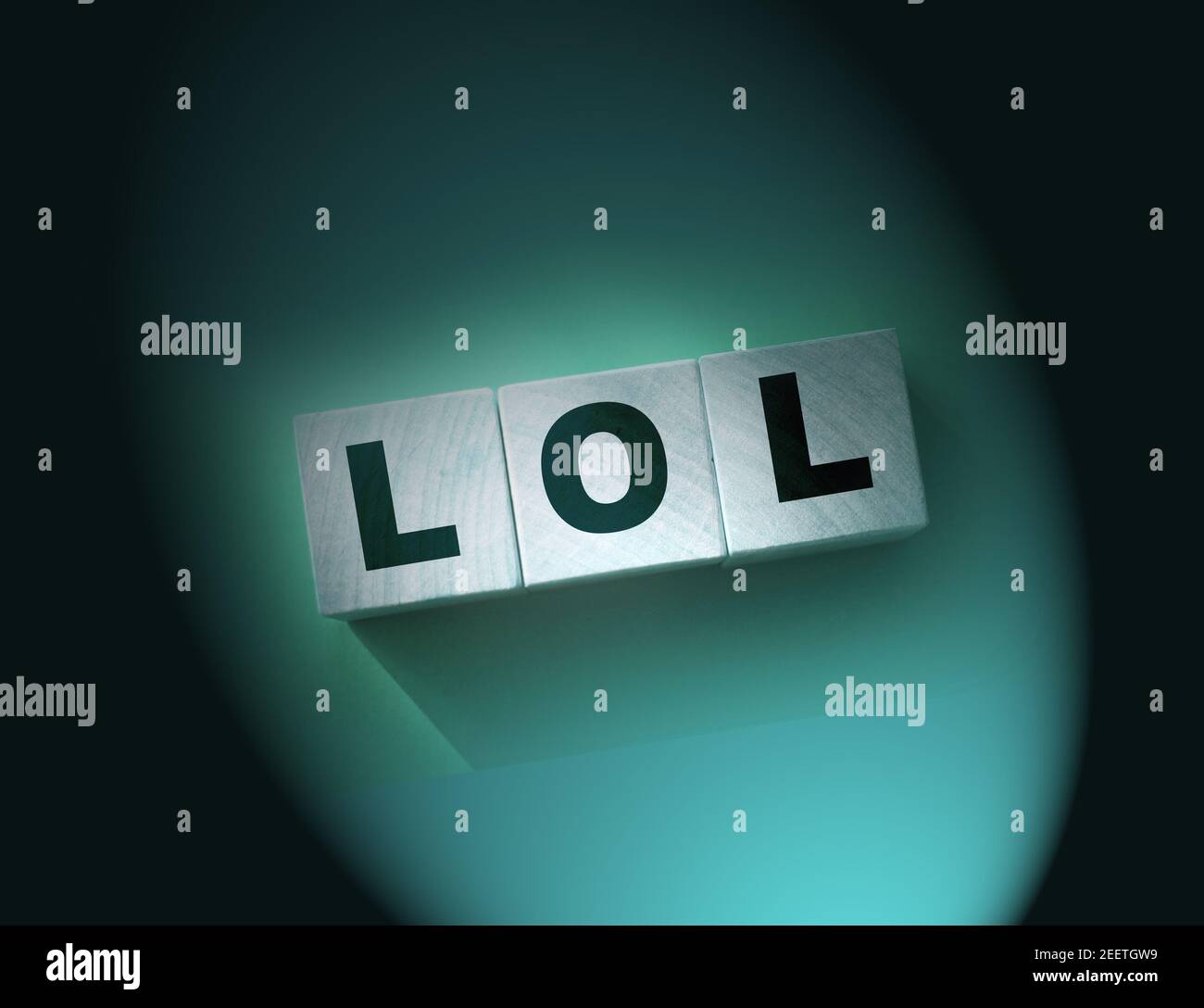 LOL sign. Wooden blocks on a white wooden background Stock Photo - Alamy