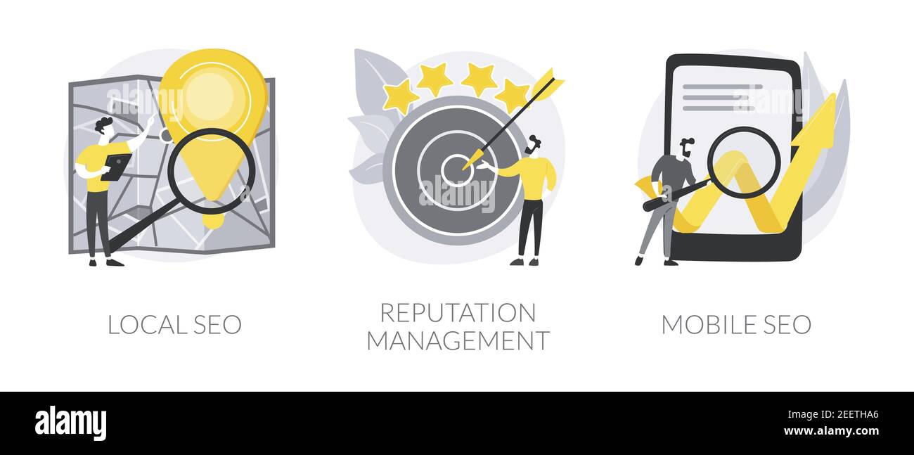 Search engine marketing abstract concept vector illustrations Stock ...