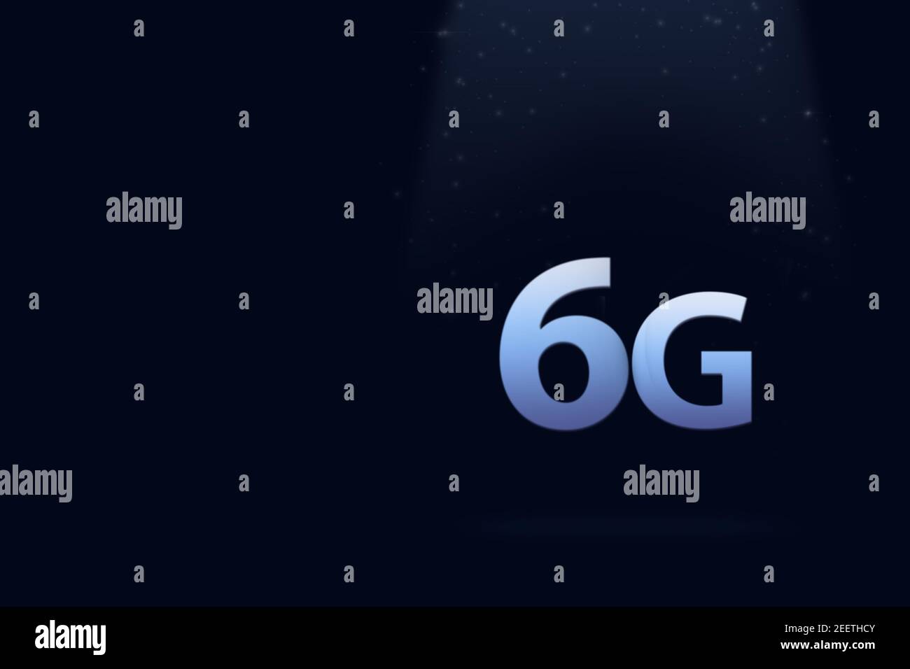 6G network connection concept. 6G network wireless systems on dark blue ...