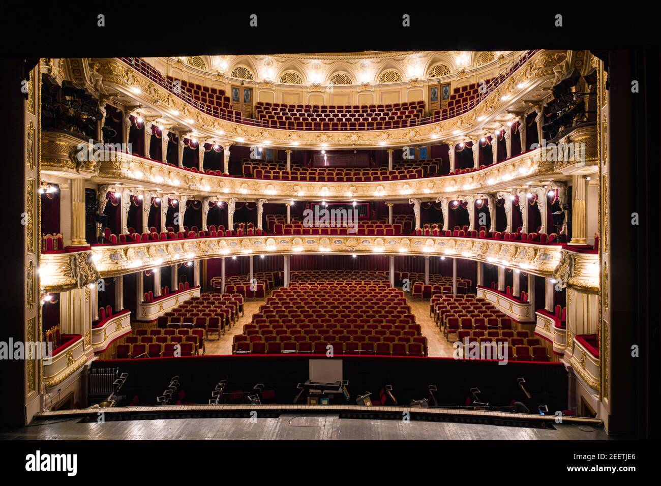 Lviv, Ukraine - February 16, 2021: Lviv opera house interior Stock ...