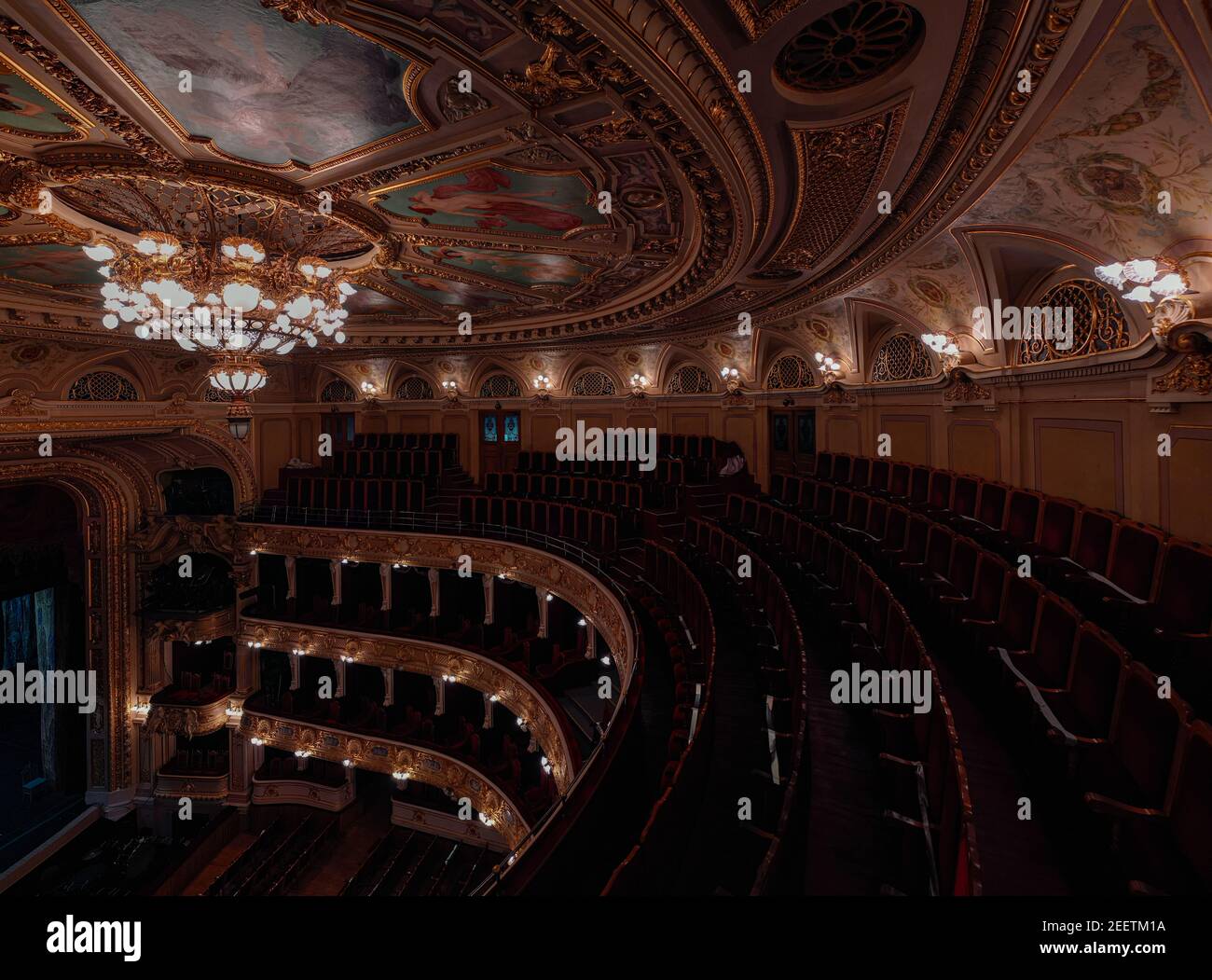 Lviv, Ukraine - February 16, 2021: Lviv opera house interior Stock ...