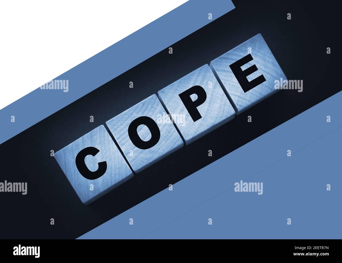 Cope from wooden letters on black background. Social concept Stock ...