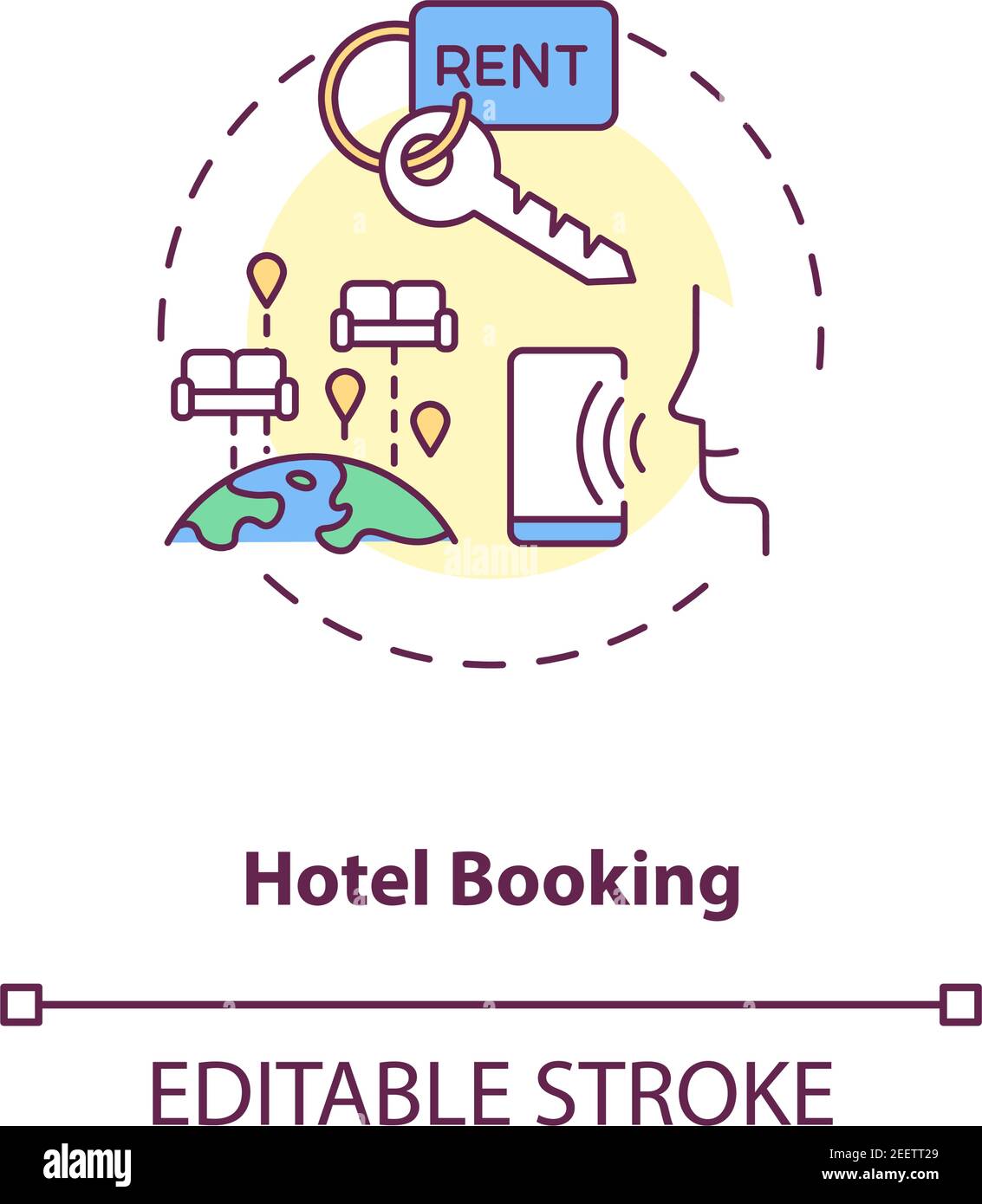 Hotel booking concept icon Stock Vector Image & Art - Alamy