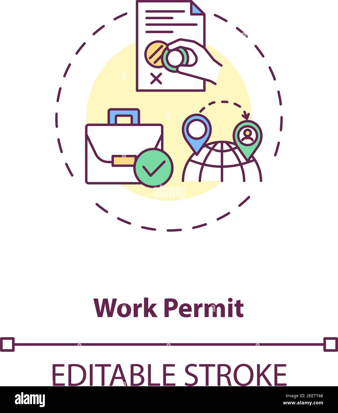Work permit concept icon Stock Vector Image & Art - Alamy