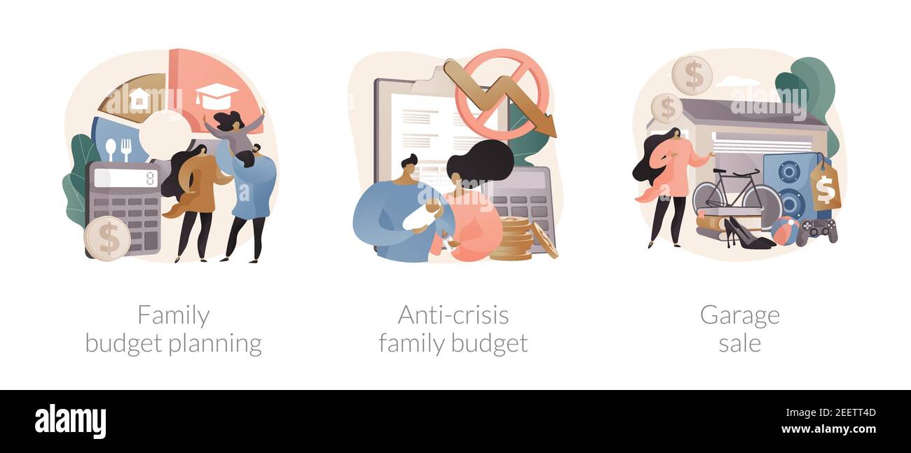 Family budget planning abstract concept vector illustrations Stock ...