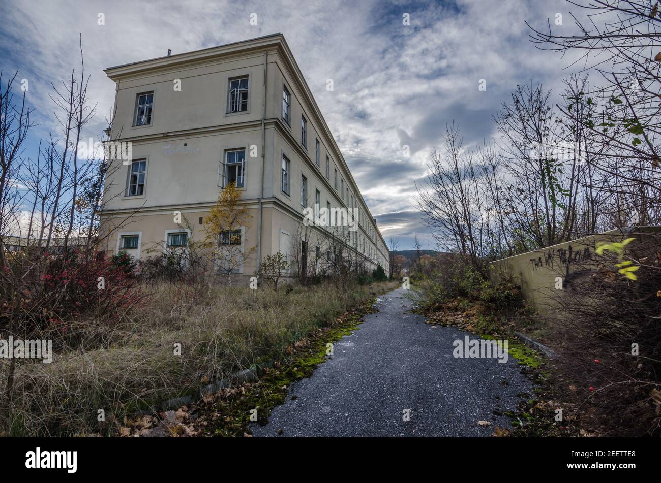 abandoned large barracks buildings Stock Photo - Alamy
