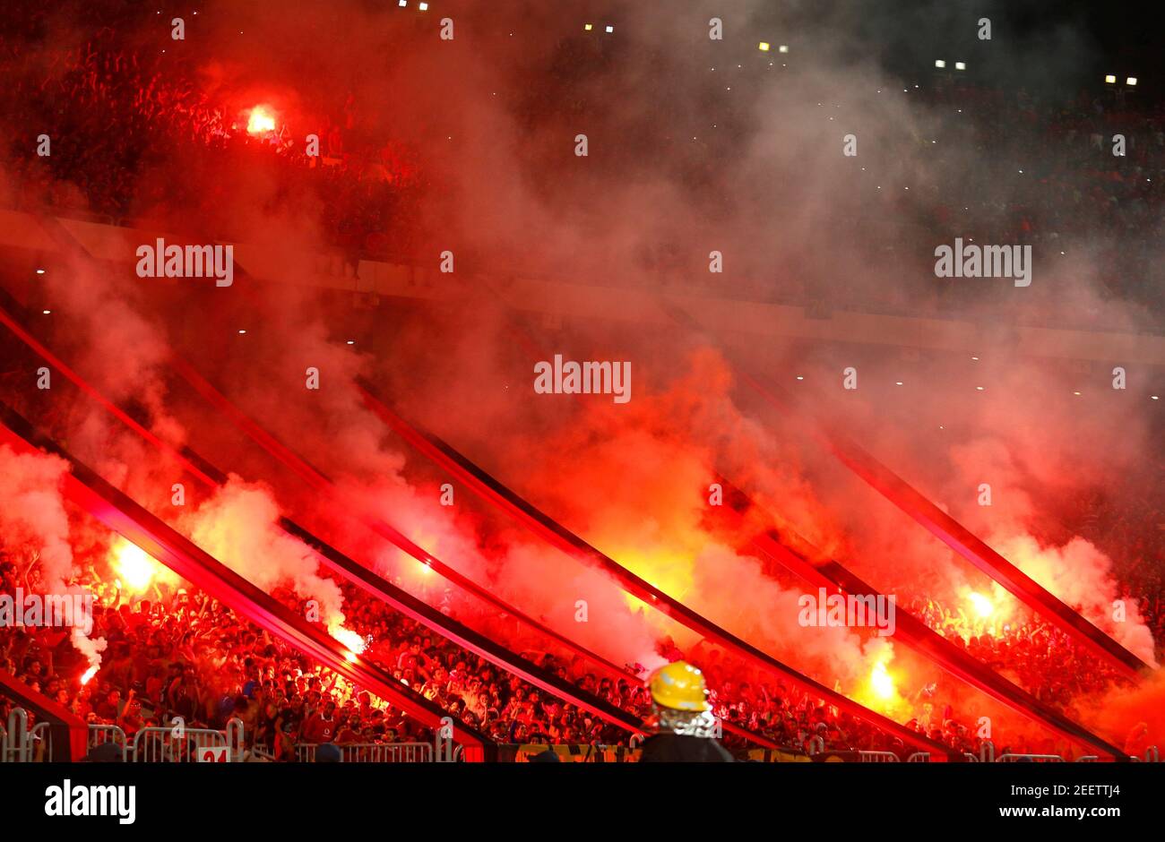 Stadium view football flares soccer hi-res stock photography and images ...