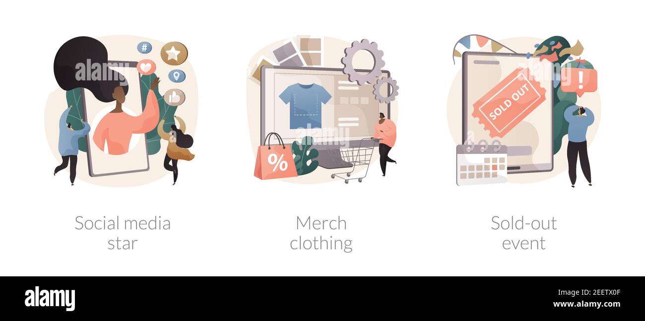 Celebrity media engagement abstract concept vector illustrations Stock ...