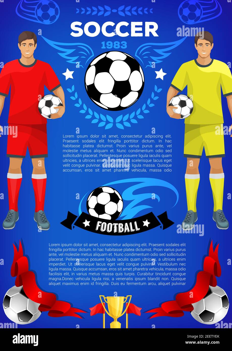 Soccer sport game banner for football club or team. Soccer ball ...