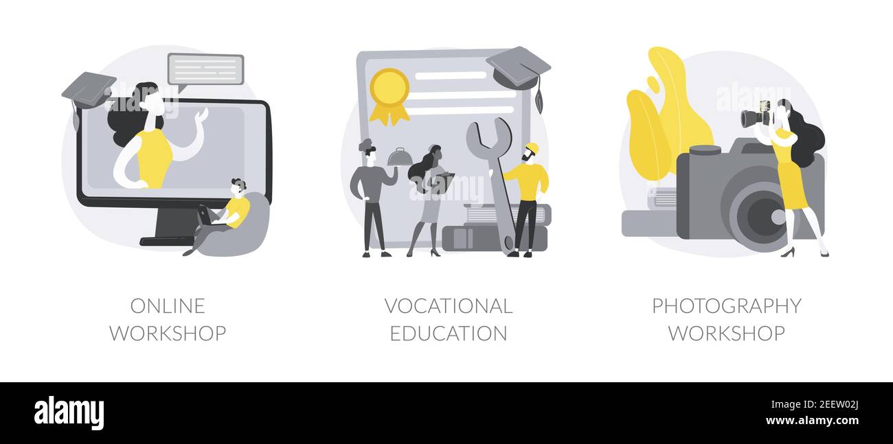 Professional learning abstract concept vector illustrations Stock ...