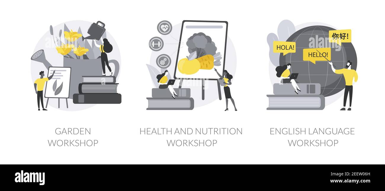 Training programs abstract concept vector illustrations Stock Vector ...