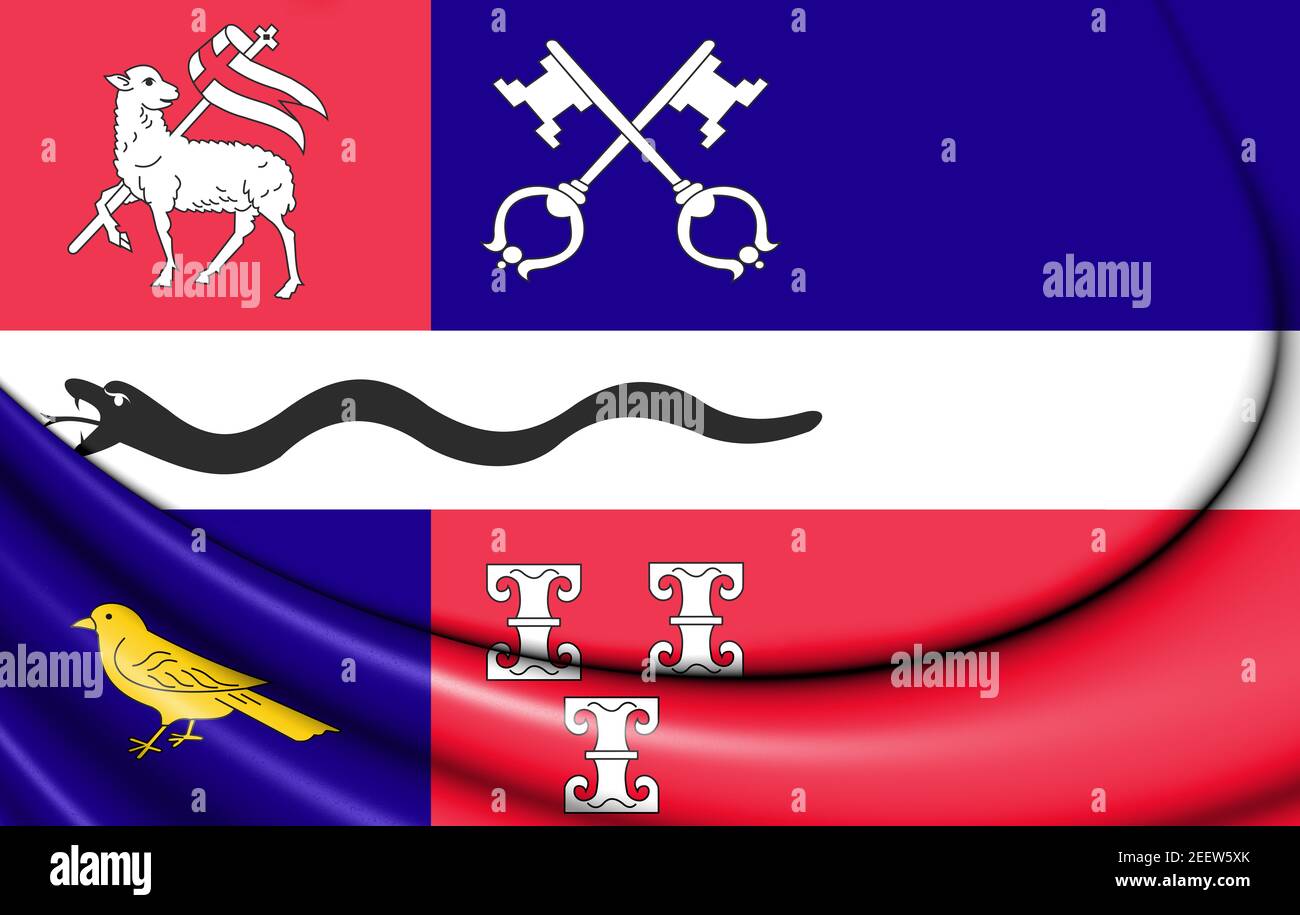 3D Flag of De Ronde Venen (Utrecht), Netherlands. 3D Illustration Stock ...