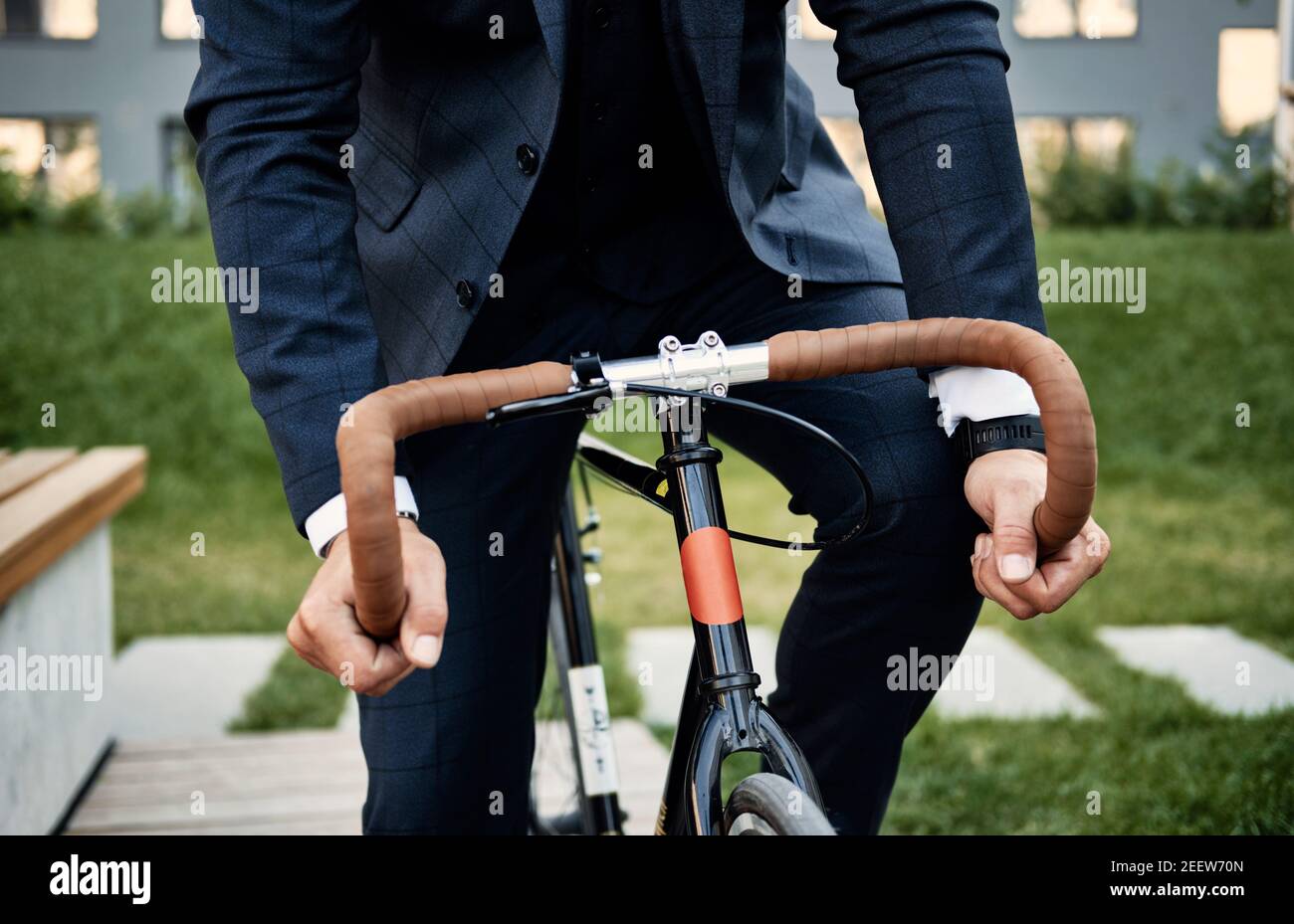 Elegant man on retro bike hi-res stock photography and images - Alamy