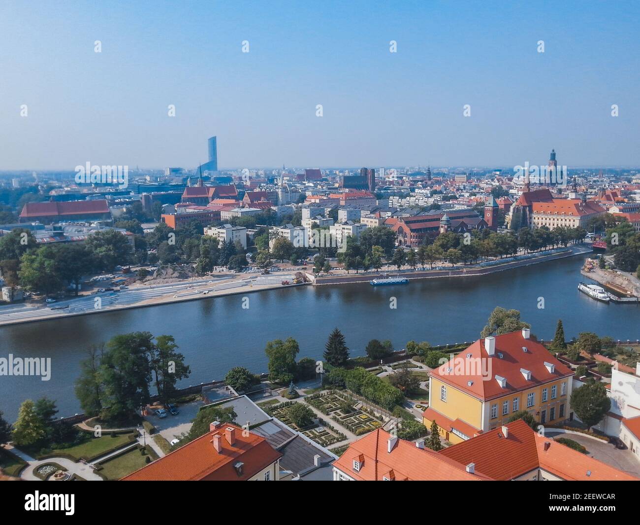 Colorful panorama of Wroclaw city from highground Stock Photo - Alamy