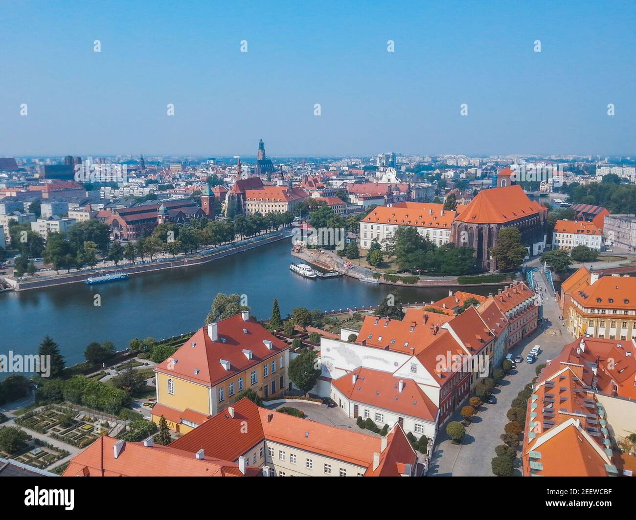 Colorful panorama of Wroclaw city from highground Stock Photo - Alamy