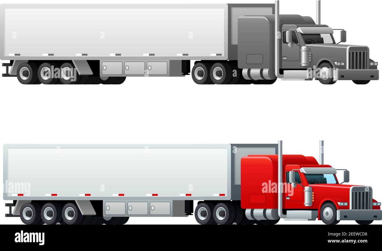 Trailer trucks or long vehicle transport. Delivery or transportation ...