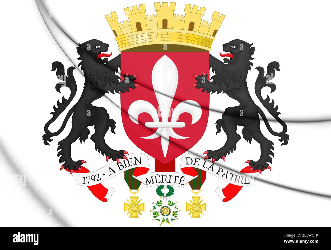 3D Lille coat of arms, France. 3D Illustration Stock Photo - Alamy