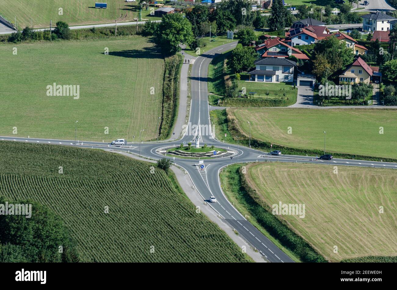road crossing at a small village Stock Photo - Alamy