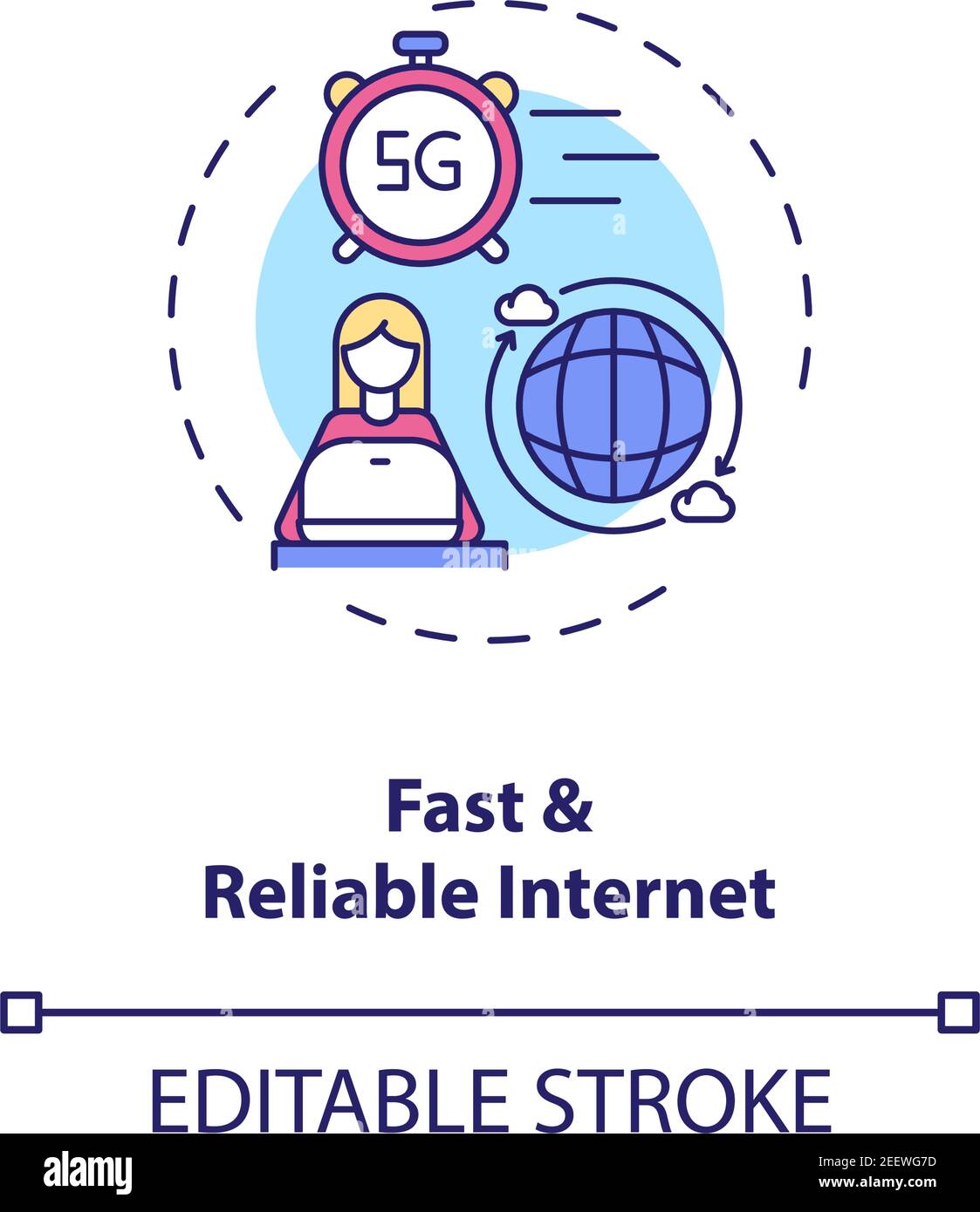 Fast and reliable internet concept icon Stock Vector Image & Art - Alamy
