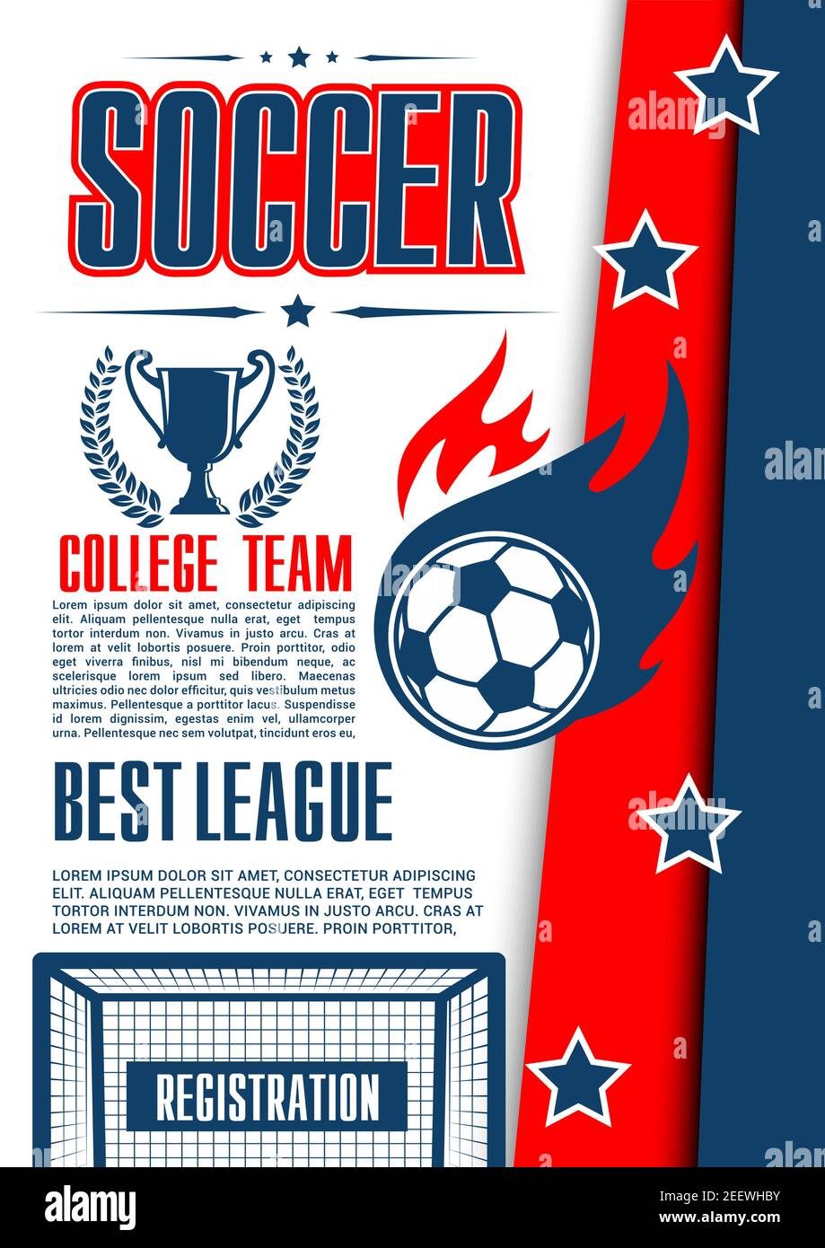 Soccer cup sport game poster for college football team championship ...