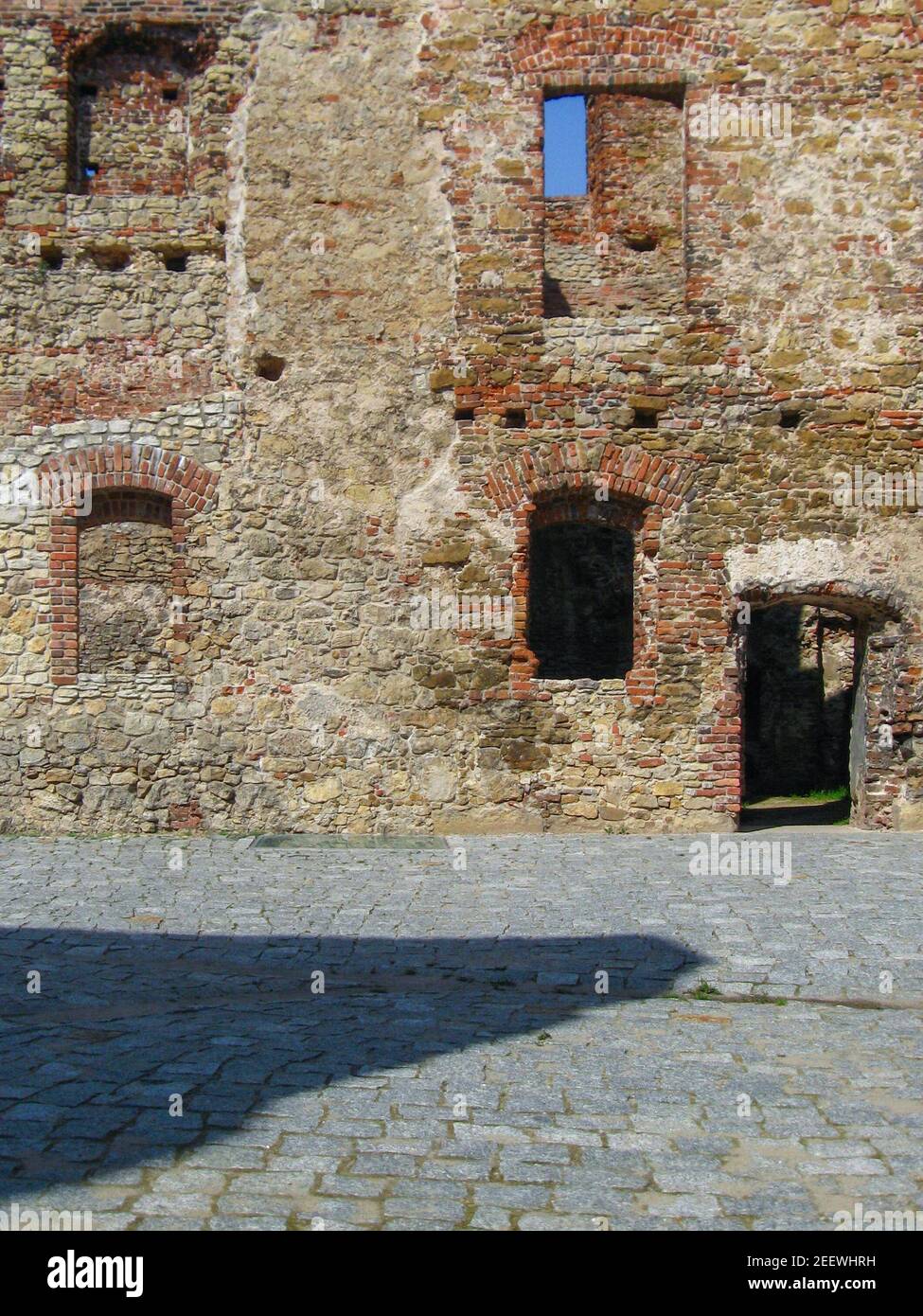 Old castle ruins renovated with bricks Stock Photo - Alamy