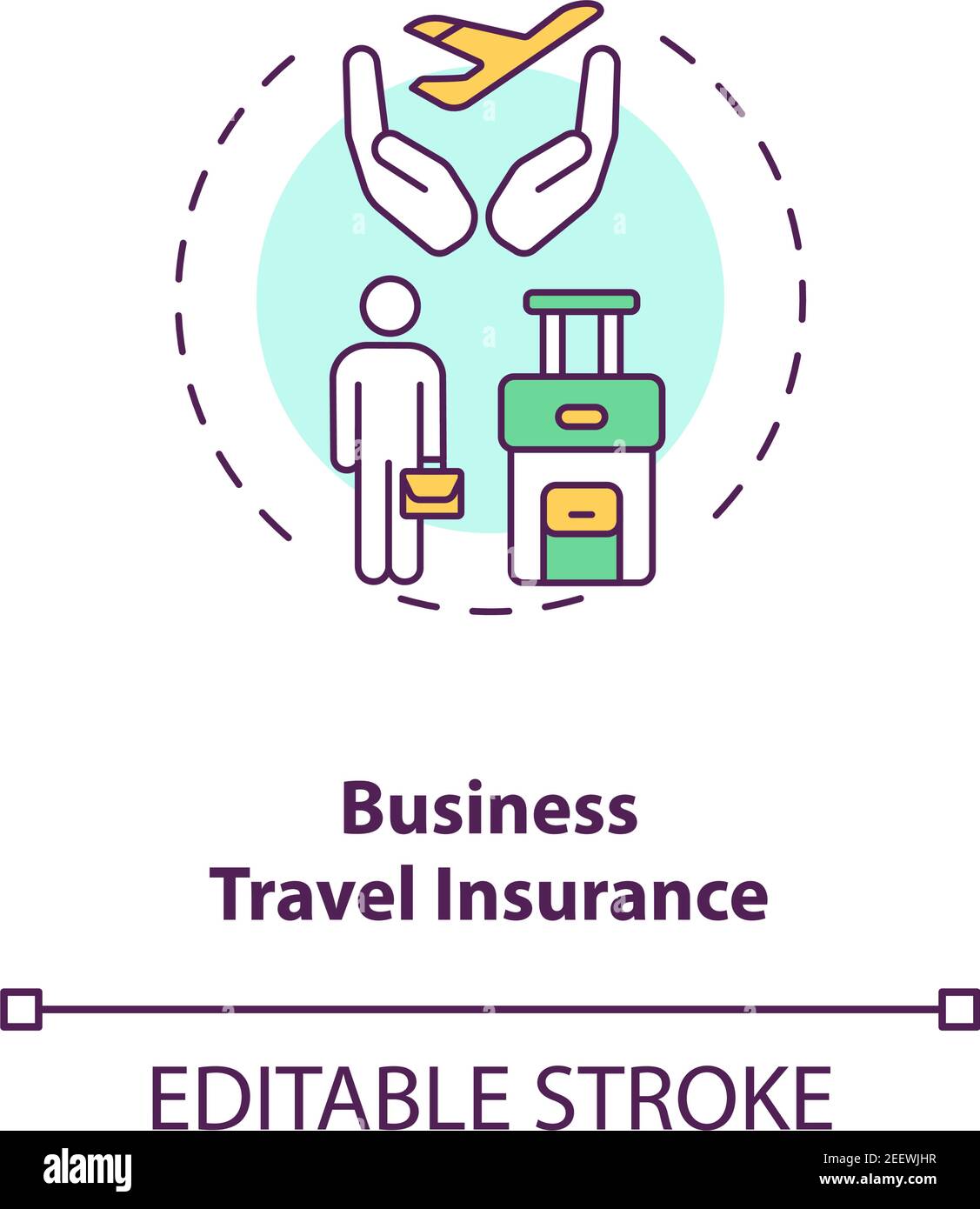 Business travel insurance concept icon Stock Vector Image & Art - Alamy