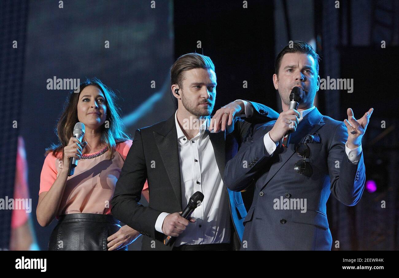 London, UK. 9th June 2013. Lisa Snowdon, Justin Timberlake and Dave ...