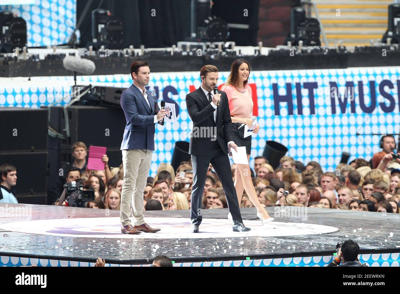 London, UK. 9th June 2013. Lisa Snowdon, Justin Timberlake and Dave ...
