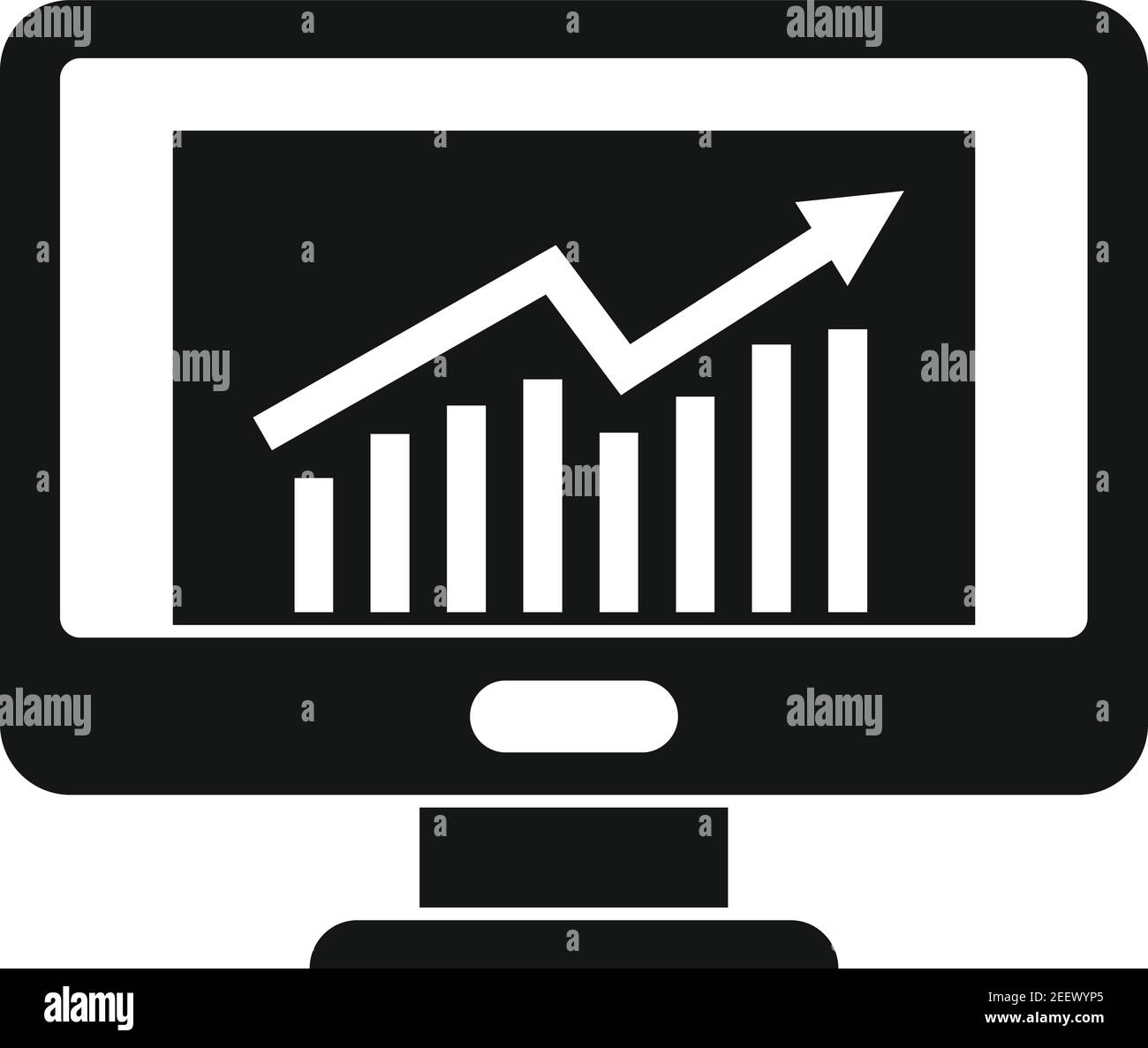Office manager monitor graph icon, simple style Stock Vector Image ...
