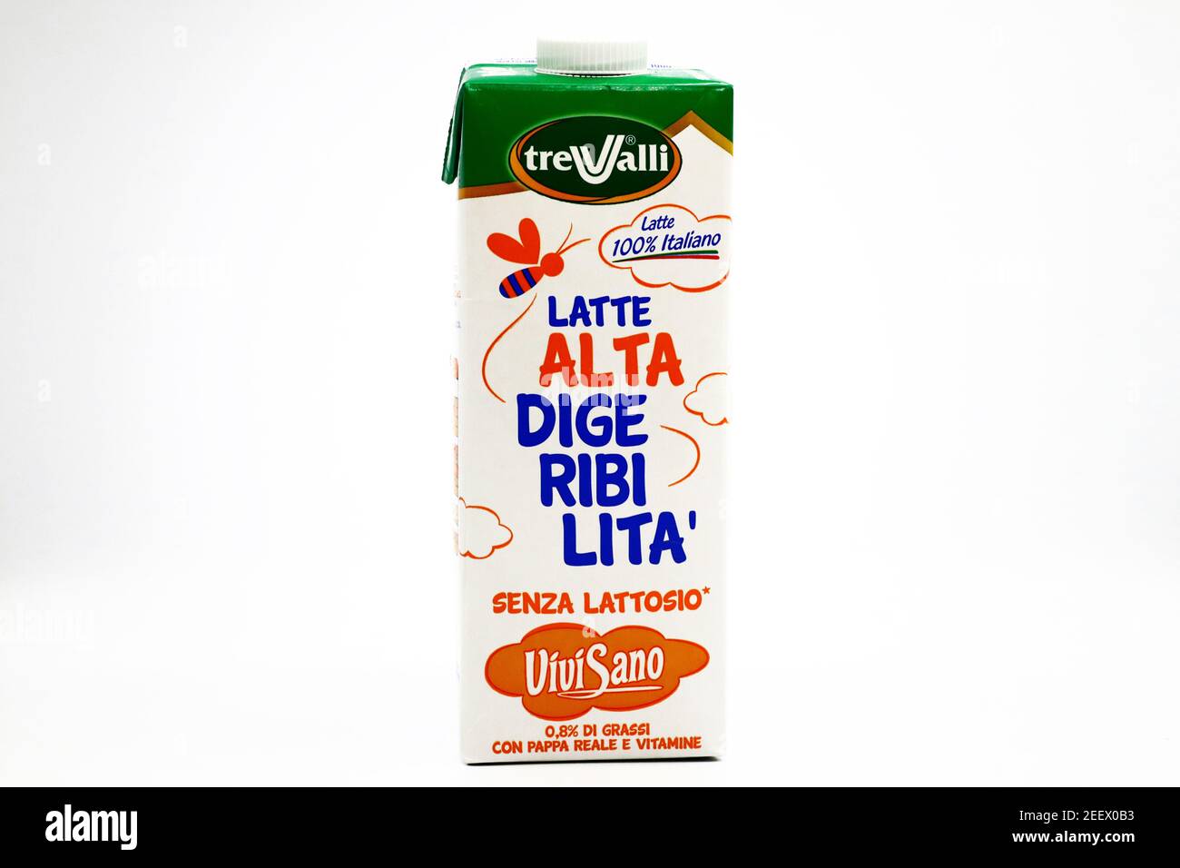 TREVALLI Pasteurized Low Fat Lactose free Italian MILK Stock Photo - Alamy