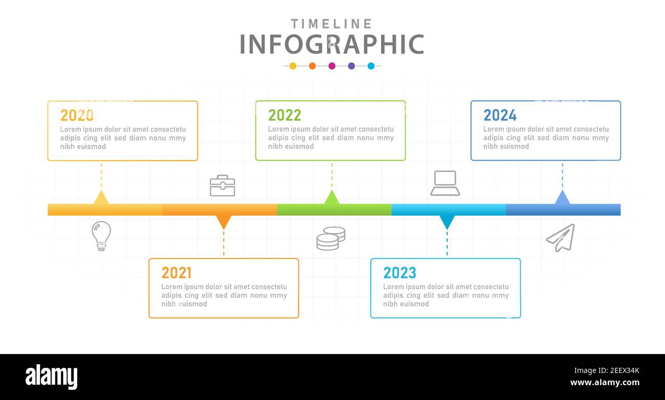 Infographic template for business. 5 Steps Modern Timeline diagram with ...