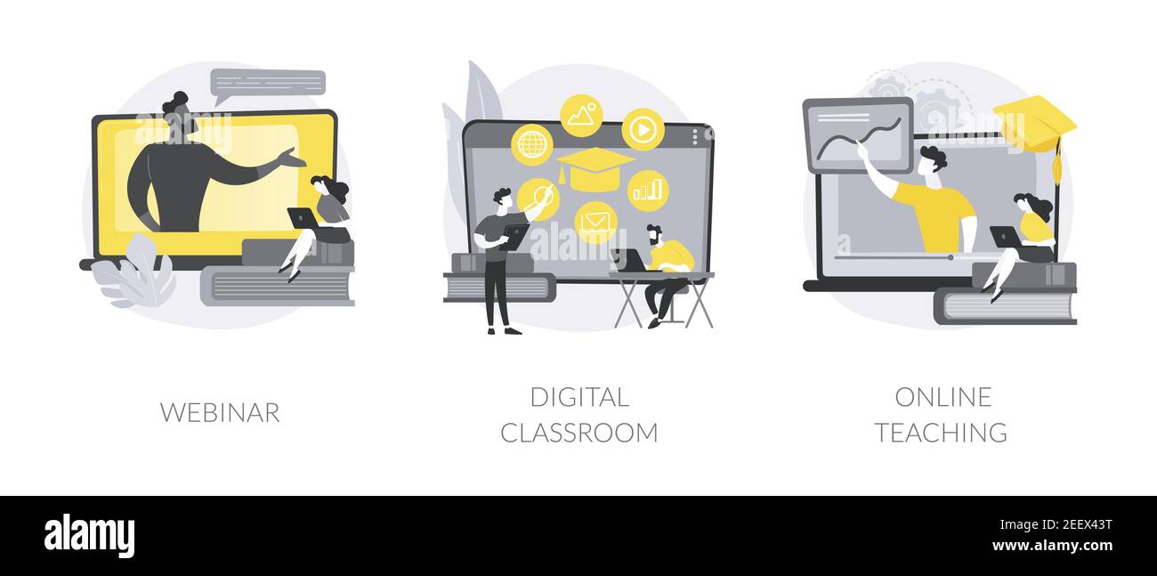 Online education abstract concept vector illustrations Stock Vector ...