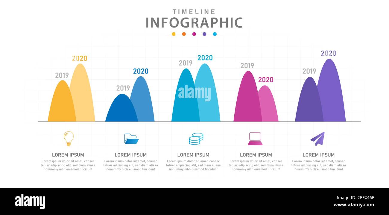 Infographic template for business. 5 Steps Modern Timeline diagram with ...