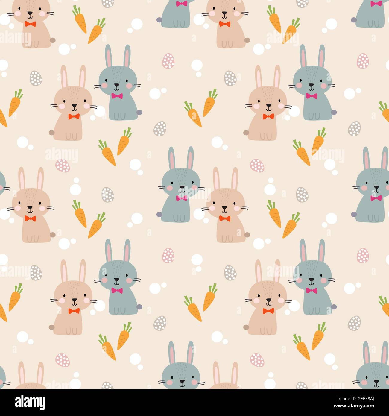 Lovely bunny and Easter egg seamless pattern Stock Vector Image & Art ...