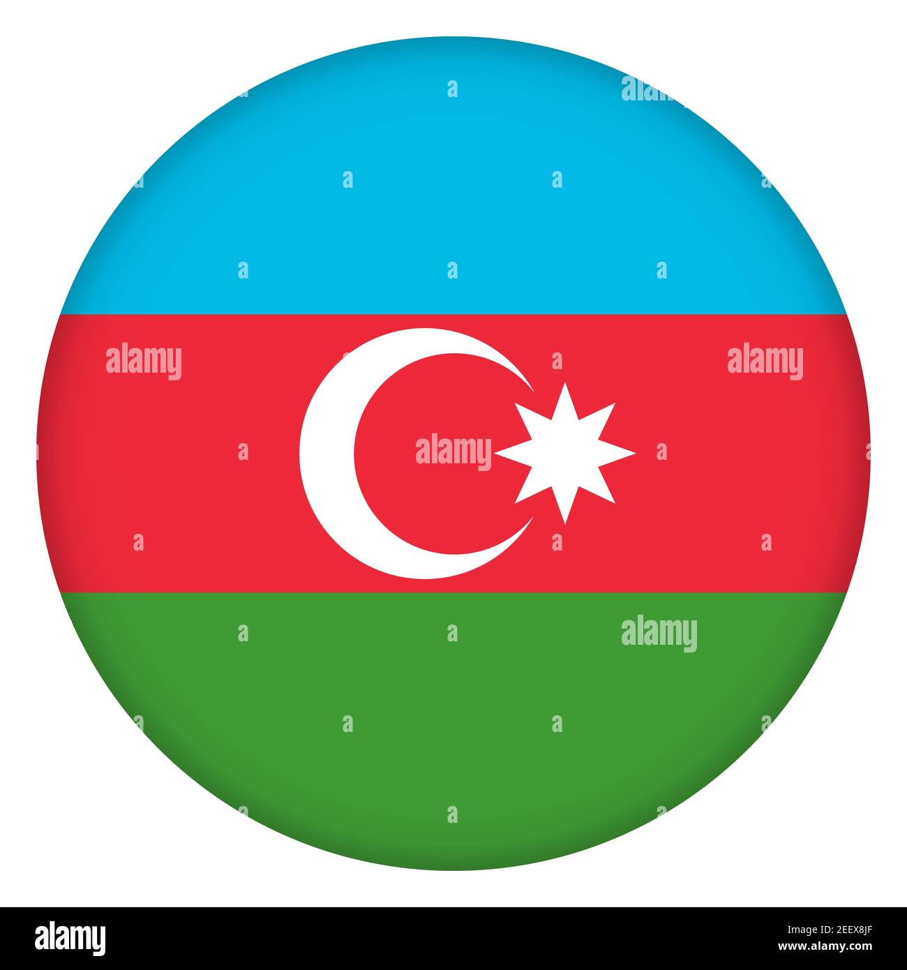 Flag of Azerbaijan round icon, badge or button. Azerbaijani national symbol. Template design ...