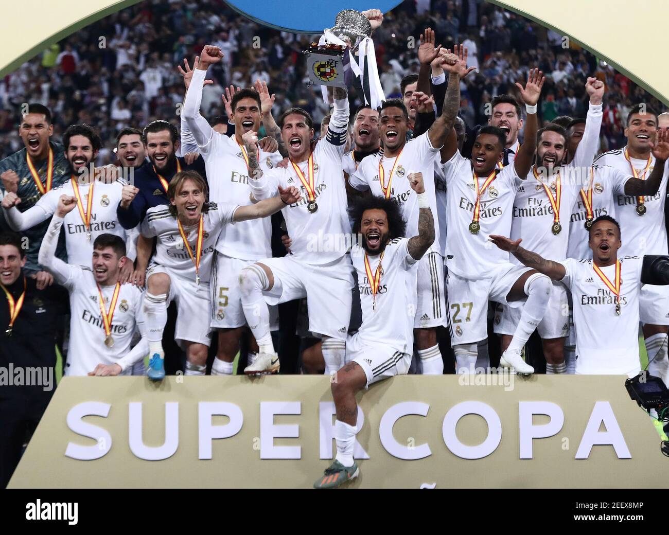 Sergio ramos spanish super cup trophy hi-res stock photography and ...