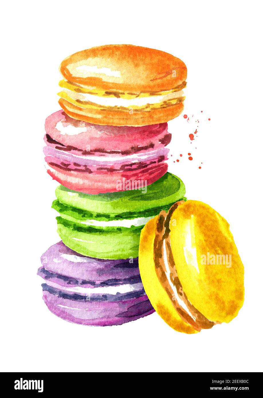 Traditional french Cake macaron or macaroon, colorful almond cookies ...