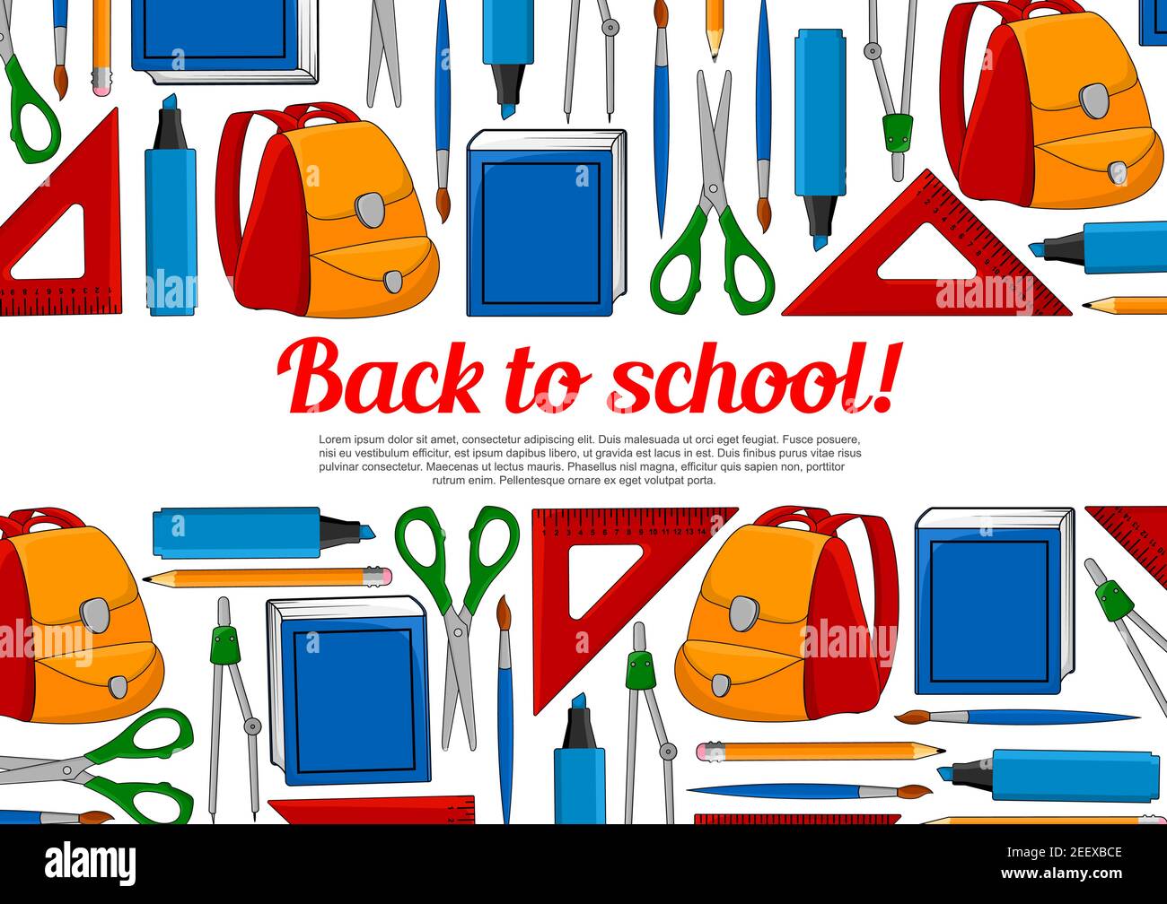Students or pupils rucksack for books Stock Vector Images - Alamy