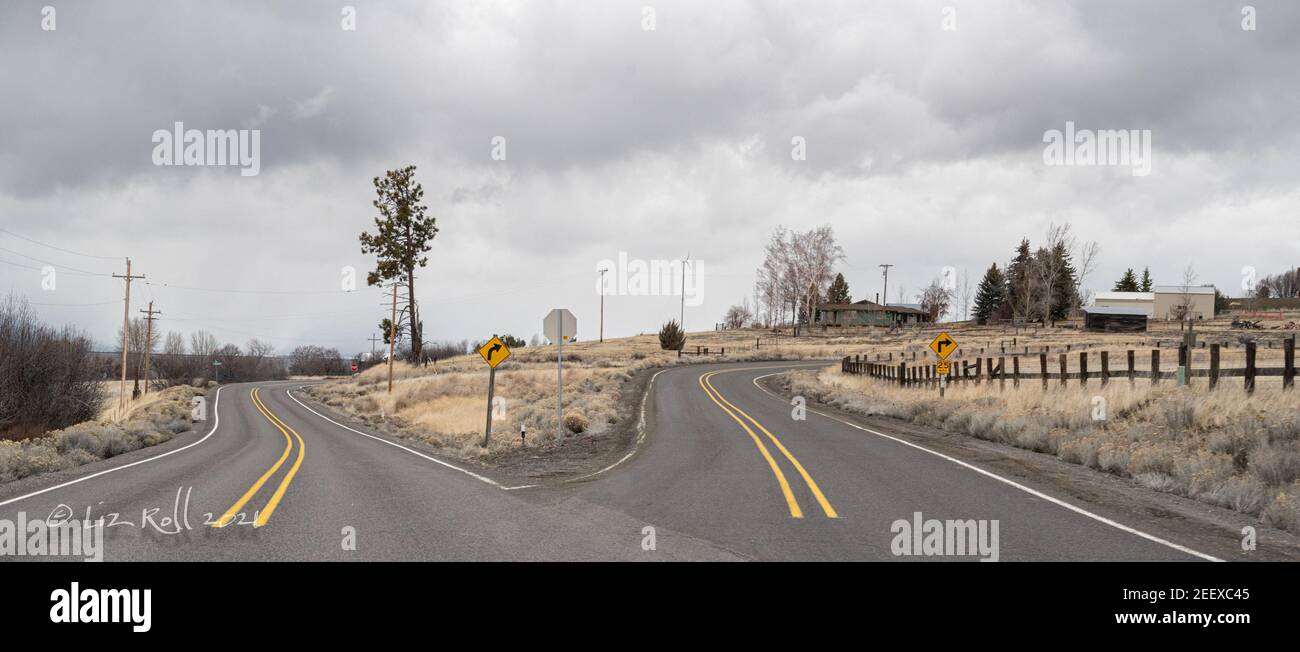 A fork in the road Stock Photo - Alamy