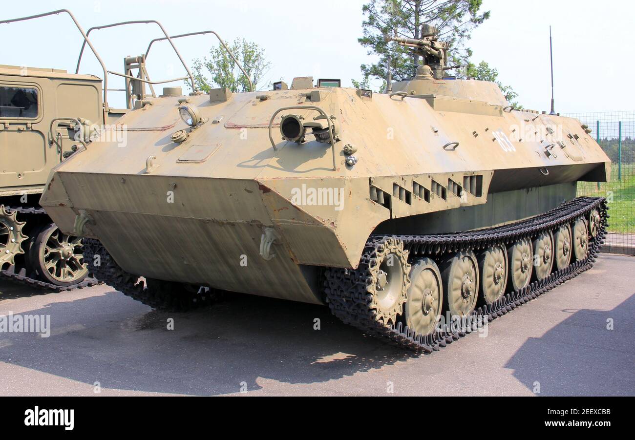 Soviet-made armored vehicles on the Stalin's Line Museum's grounds ...