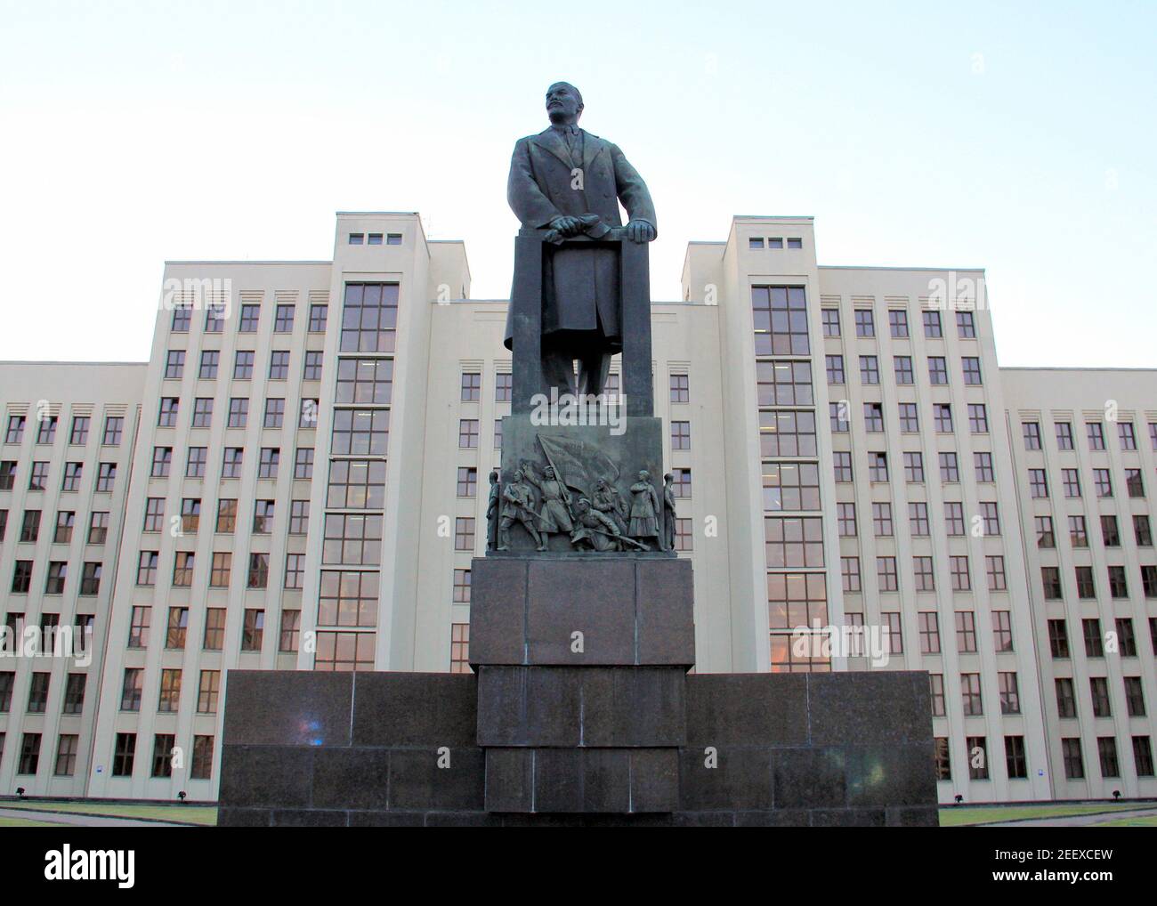 Lenin statue in front of the administrative building, Minsk, Belarus ...