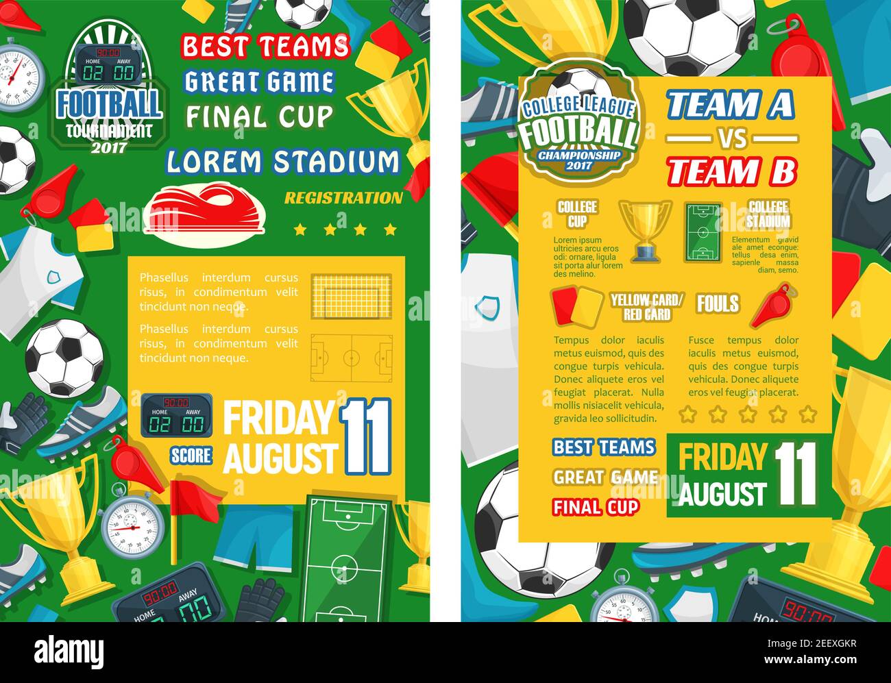 Football sport tournament final match banner template. Soccer game ...