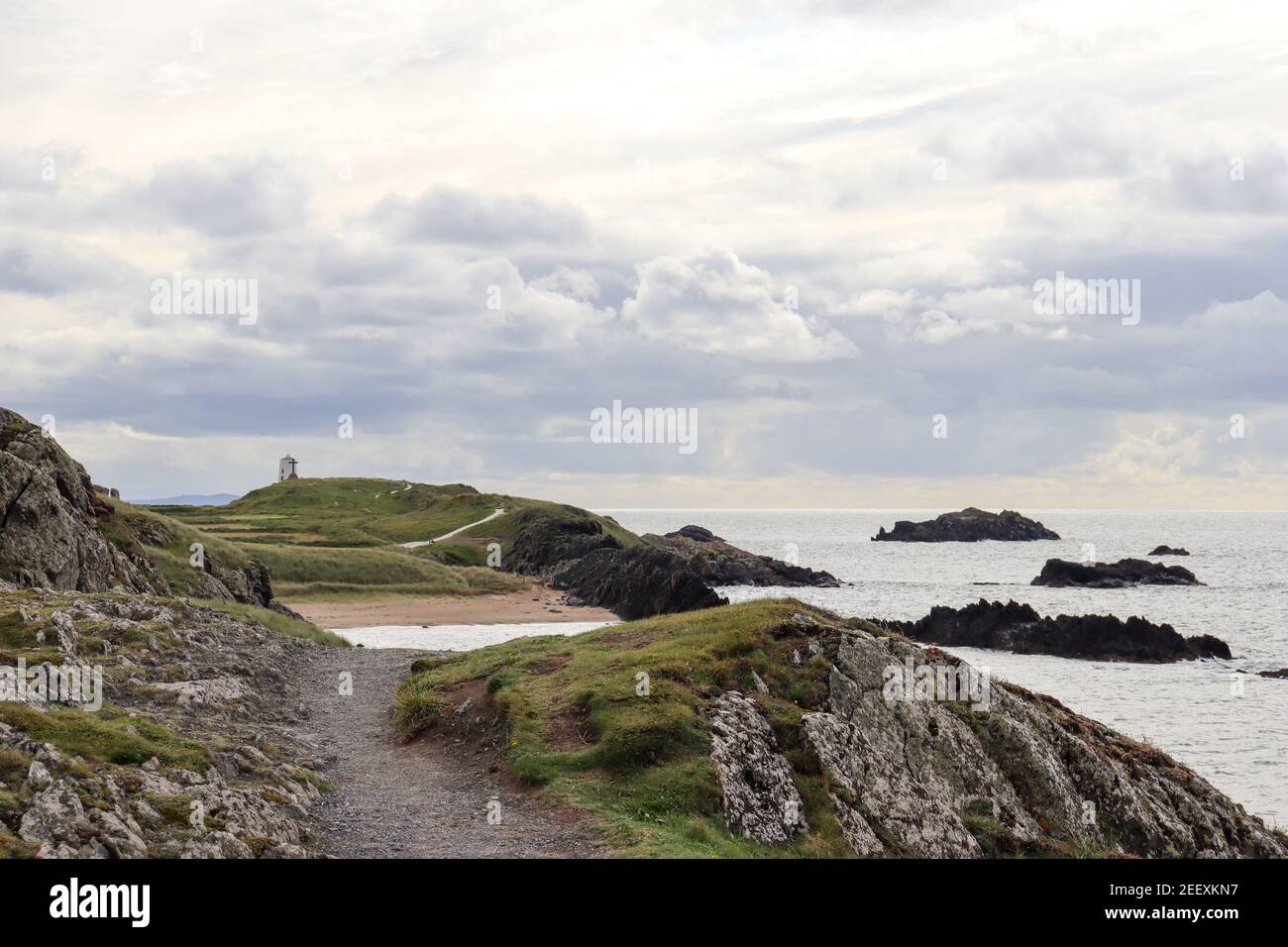 Tŵr Mawr lighthouse, Ynys Llanddwyn island, Anglesey, North West Wales ...