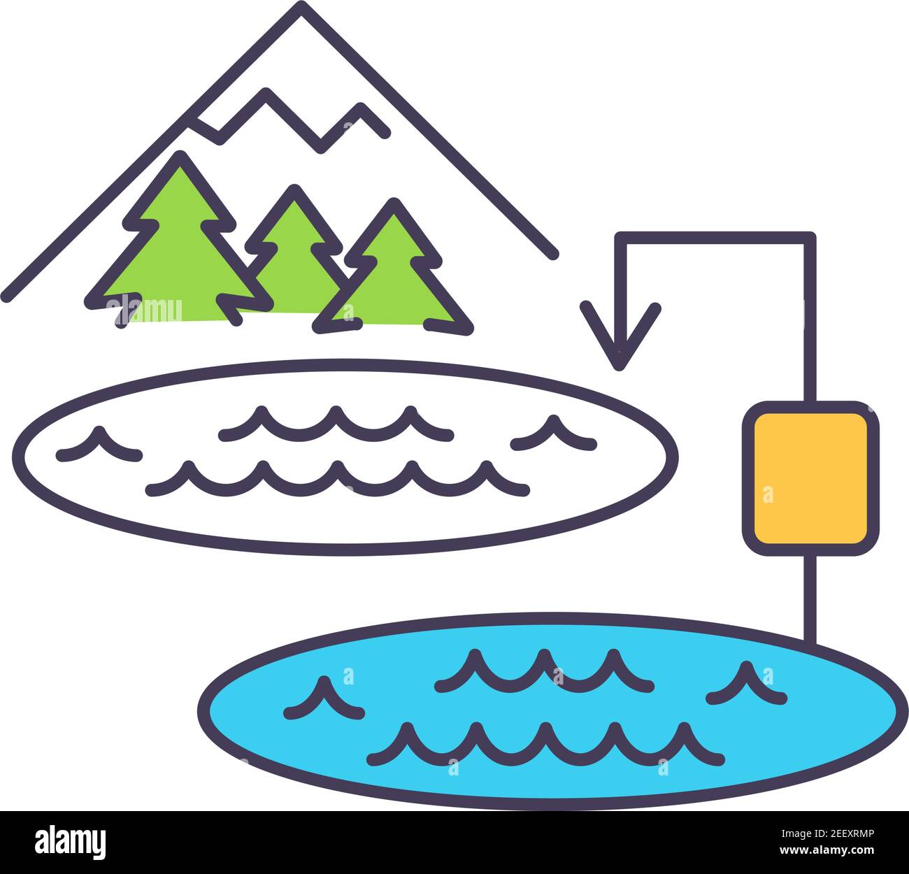 Using electric power systems for load balancing RGB color icon Stock ...