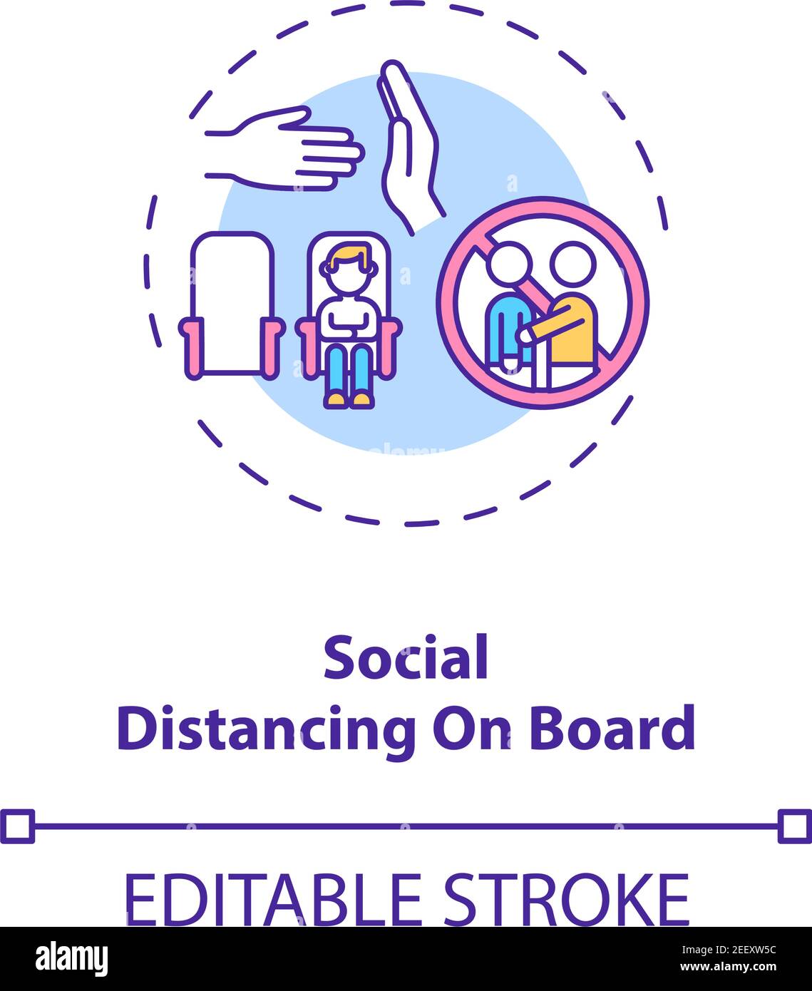Social distancing on board concept icon Stock Vector Image & Art - Alamy